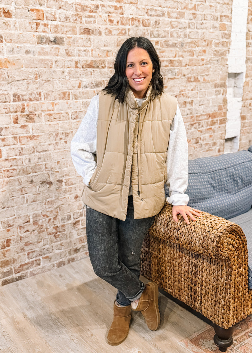 Fawn Tan Puffer Vest – ShopWildBloom
